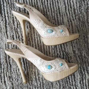 Bakers | Shoes | Bakers Amelia Natural Snakeskin Platform Sandals ...